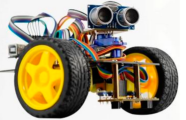 2wd 드라이브 똑똑한 Arduino Dof 로봇 초음파 장애 제거선 추적
